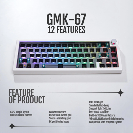 ZUOYA GMK67 Wireless Keyboard Kit – SSJ Store